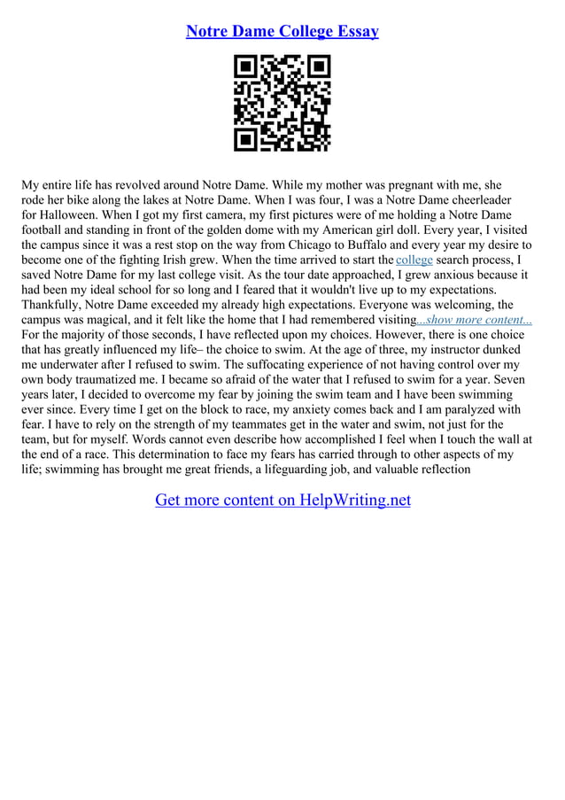 Notre Dame Essays | PDF