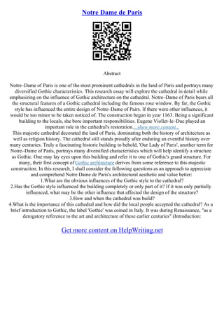 Notre Dame Essays | PDF