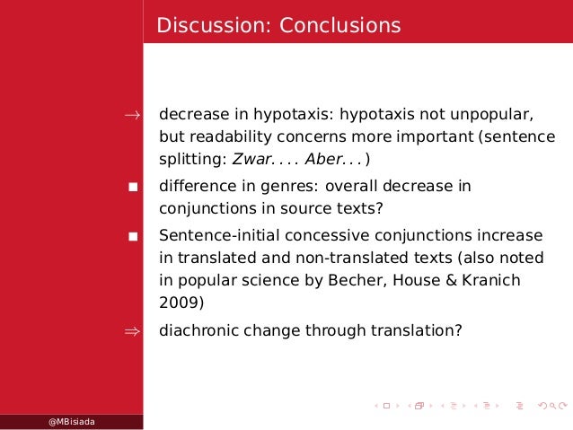 An investigation of diachronic change in hypotaxis and parataxis in G…