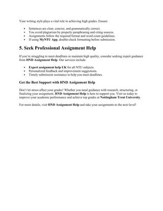 Nottingham Trent University Assignment Grades.docx