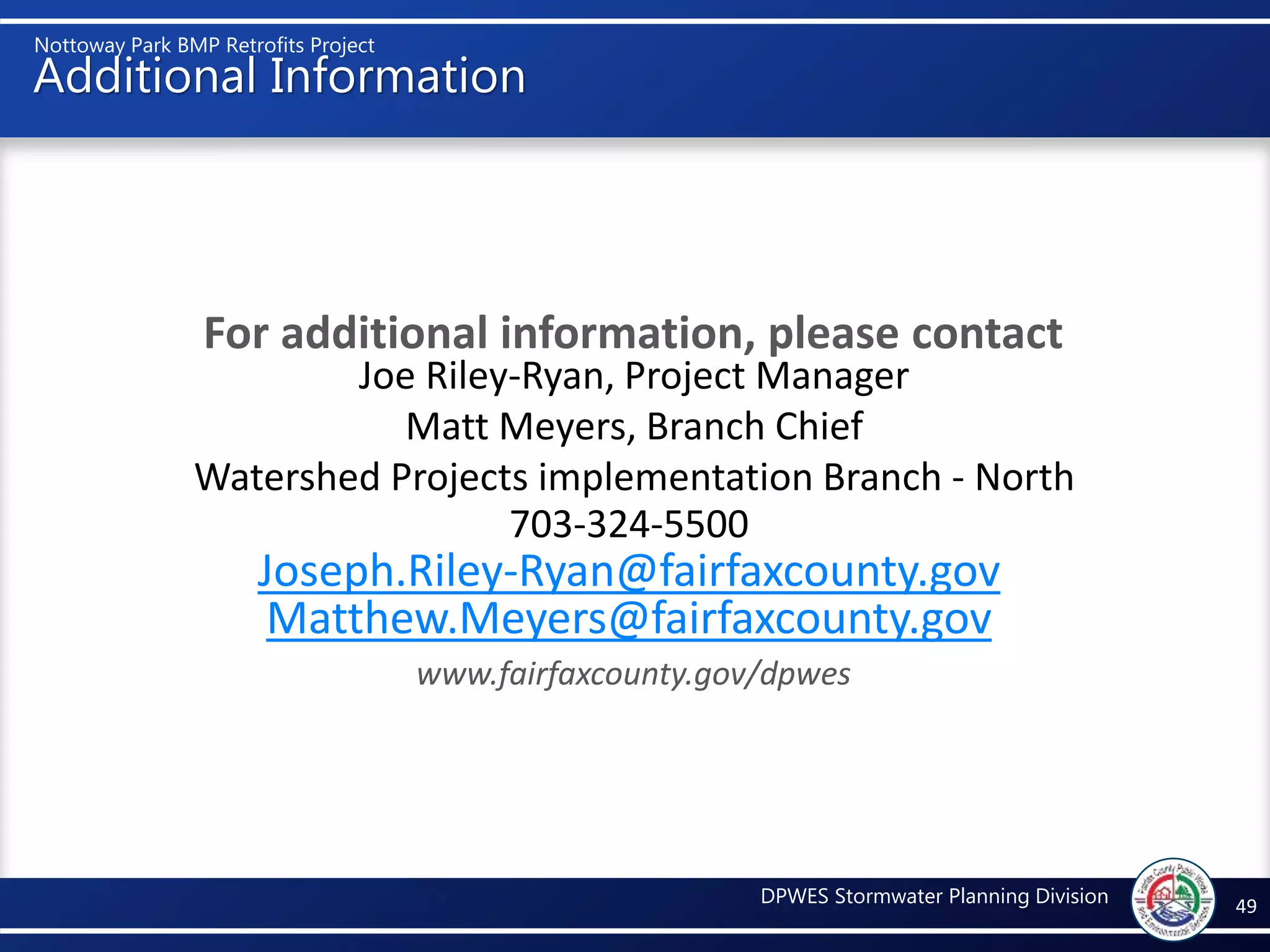 Nottoway Park Stormwater and Water Quality Improvements Phases 1, 2 ...