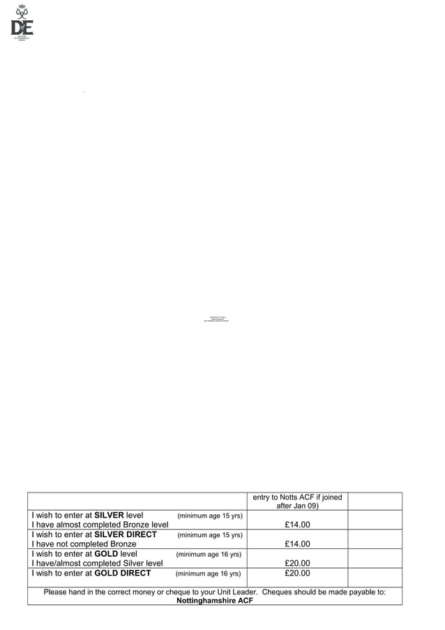 Notts acf enrolment_form dofe | PDF | Free Download