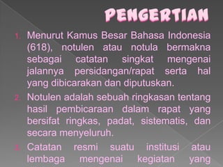 Notula rapat | PPTX