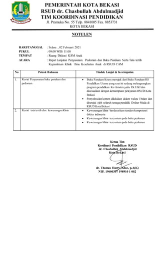 Notulen ksm anak | DOCX