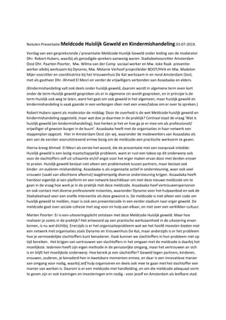 Notulen presentatie assaadaka amsterdam meldcode huislijk geweld | PDF