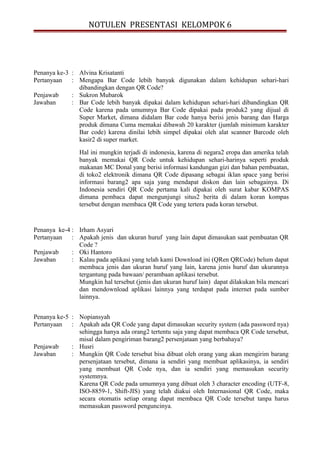 Notulen qr code kelompok 6 | PDF
