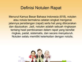 Notulen rapat | PPTX