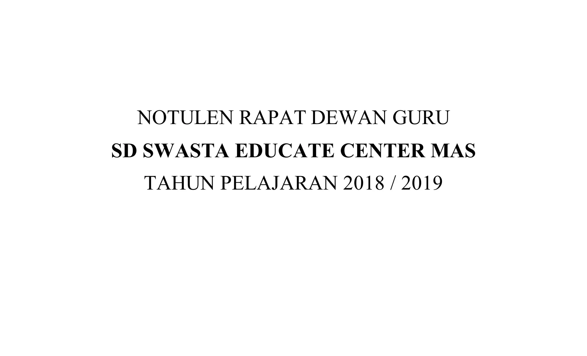 Notulen rapat dewan guru | PPT
