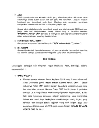 Notulen Rapat Halal Bihalal FOKER GMP 2012 | DOCX