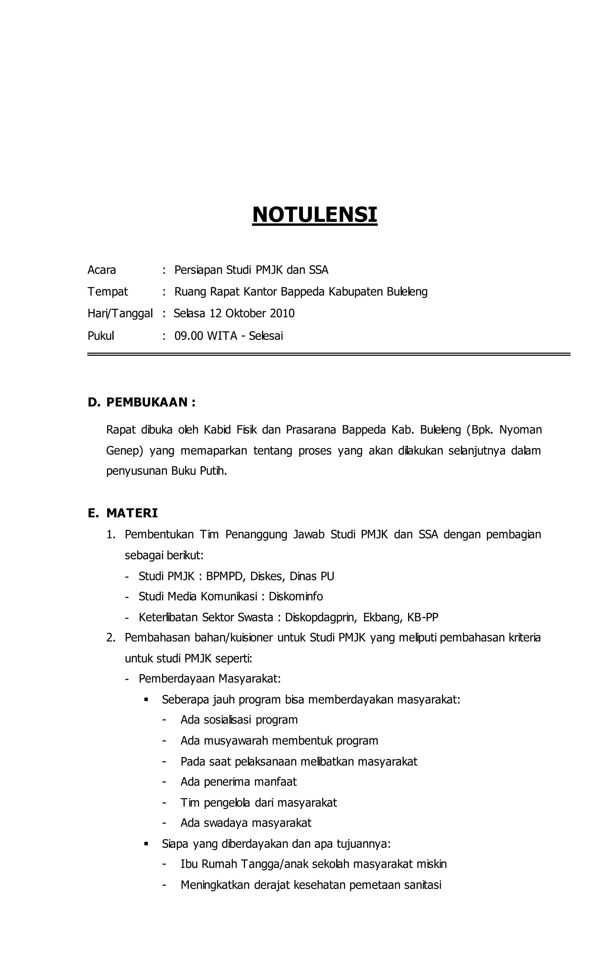 Notulensi pelatihan kampung kb hotel anggraeni 2019 | DOCX