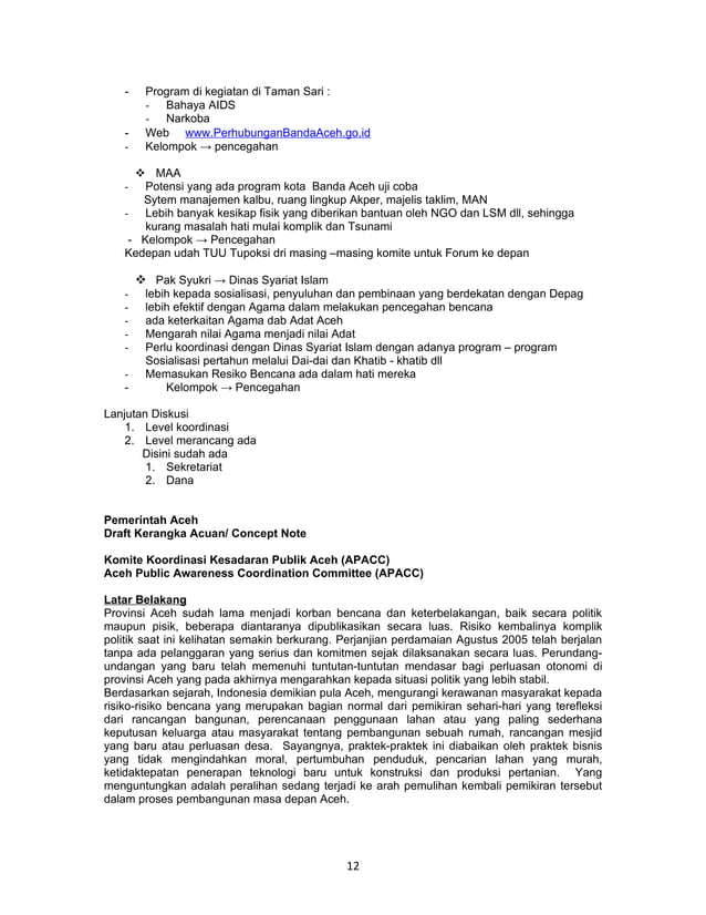 Notulensi rapat pembentukan pacc | DOC