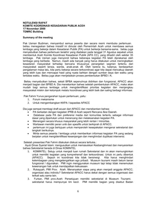 Notulensi rapat pembentukan pacc | DOC