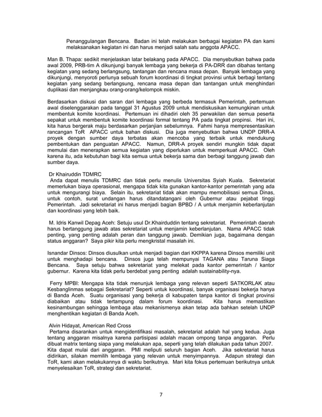 Notulensi rapat pembentukan pacc | DOC