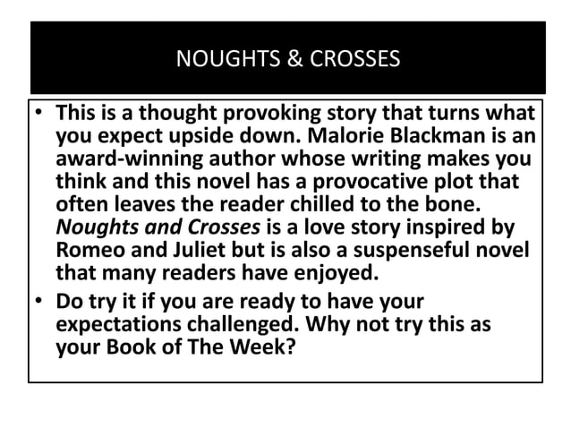 Noughts and crosses | PPT