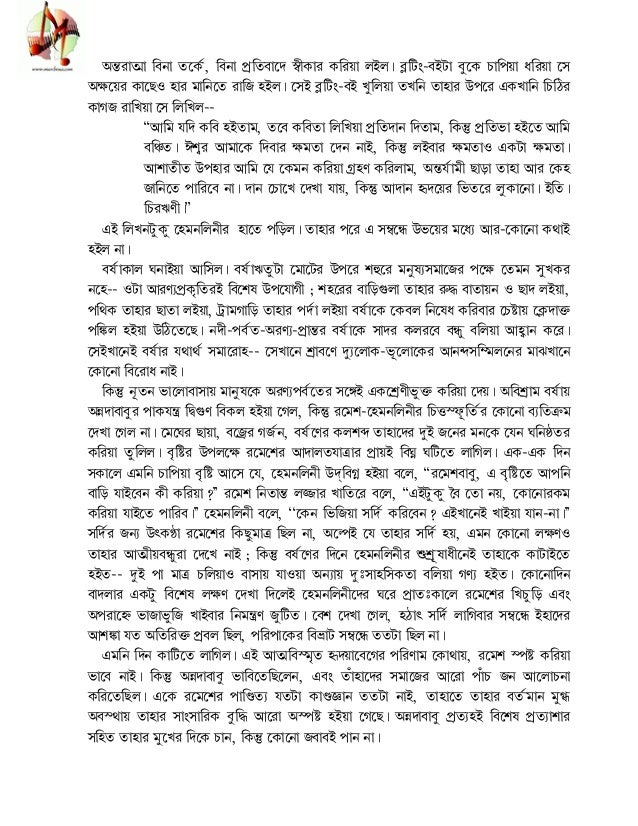 Noukadubi by rabindranath thakur