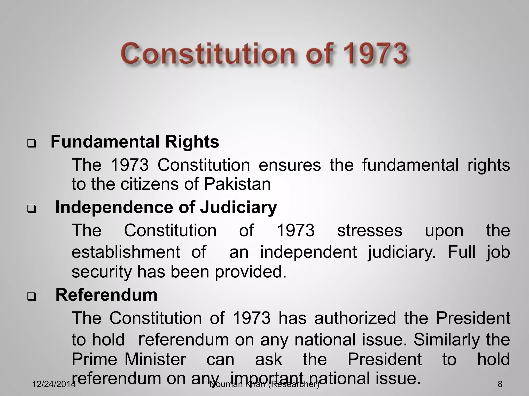 1973 constitution of pakistan | PPTX