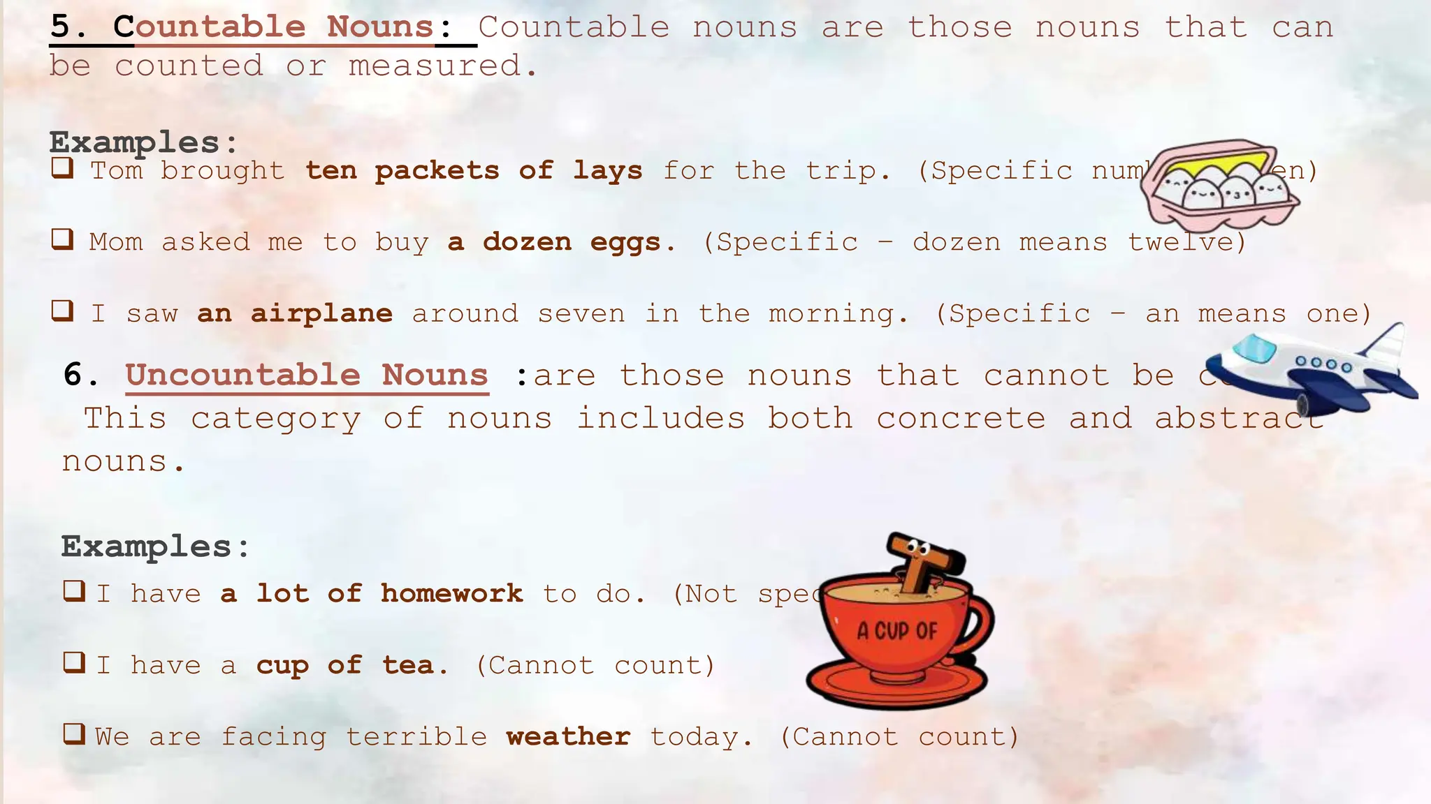 Noun and it's types. It's examples. | PPTX