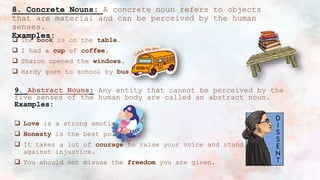 Noun and it's types. It's examples. | PPTX