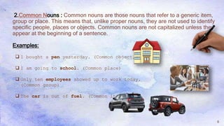 Noun and it's types. It's examples. | PPTX