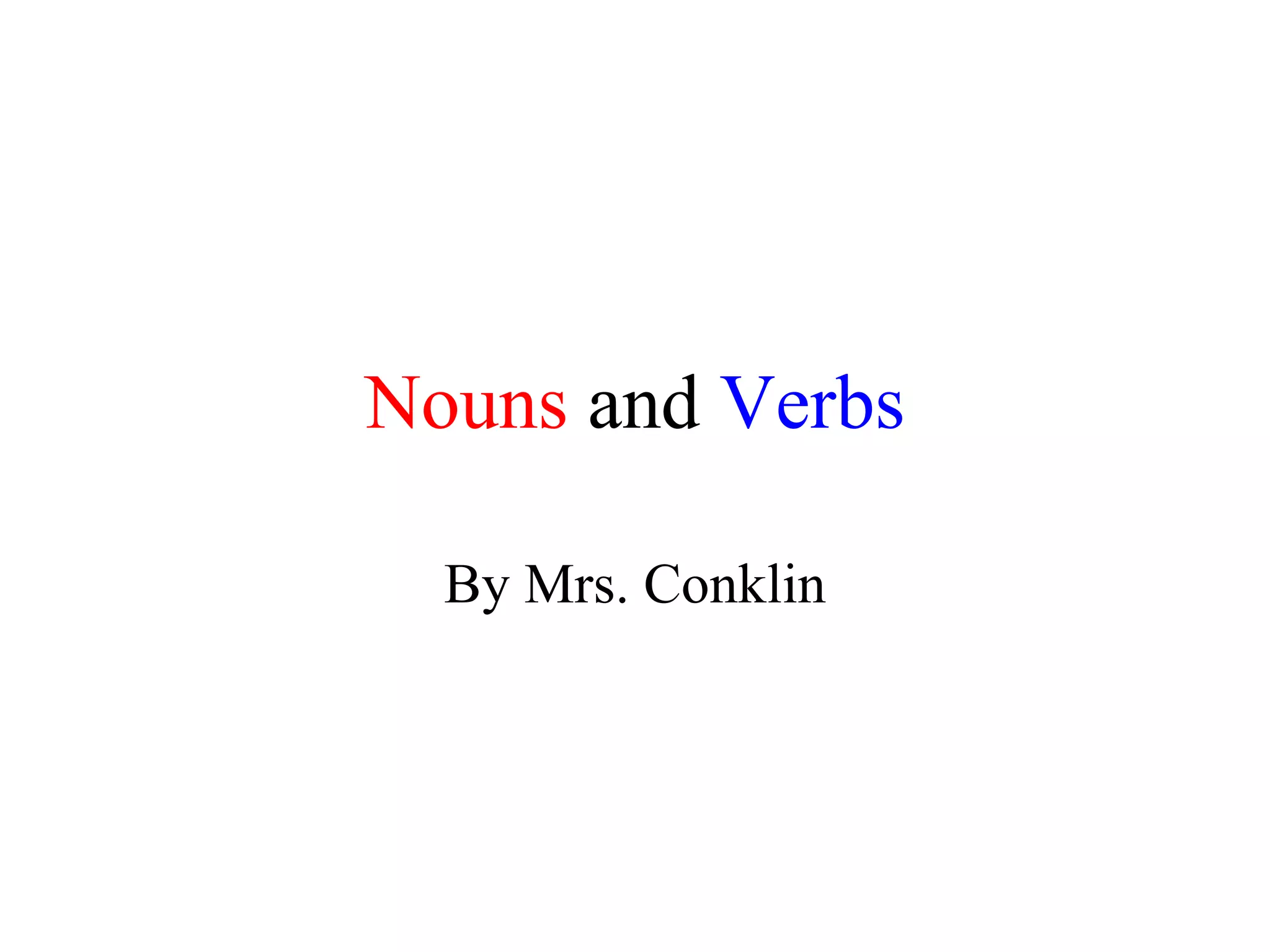 Noun and Verb Sentences | PPT