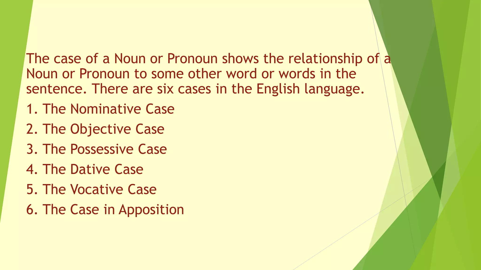 Types of Case of a Noun | PPTX
