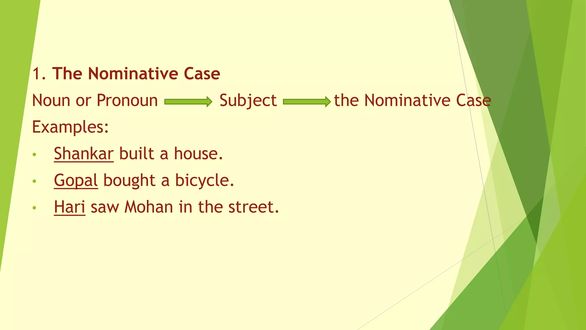 Types of Case of a Noun | PPTX