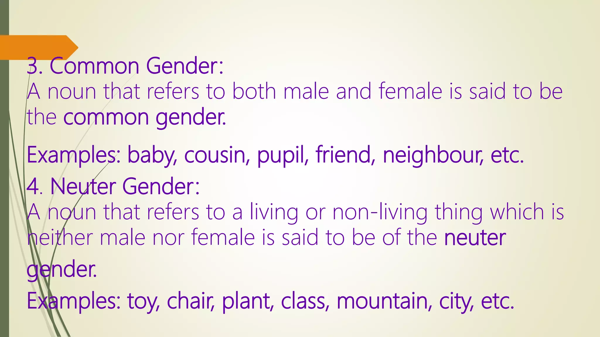 Types of Gender of a Noun | PPTX
