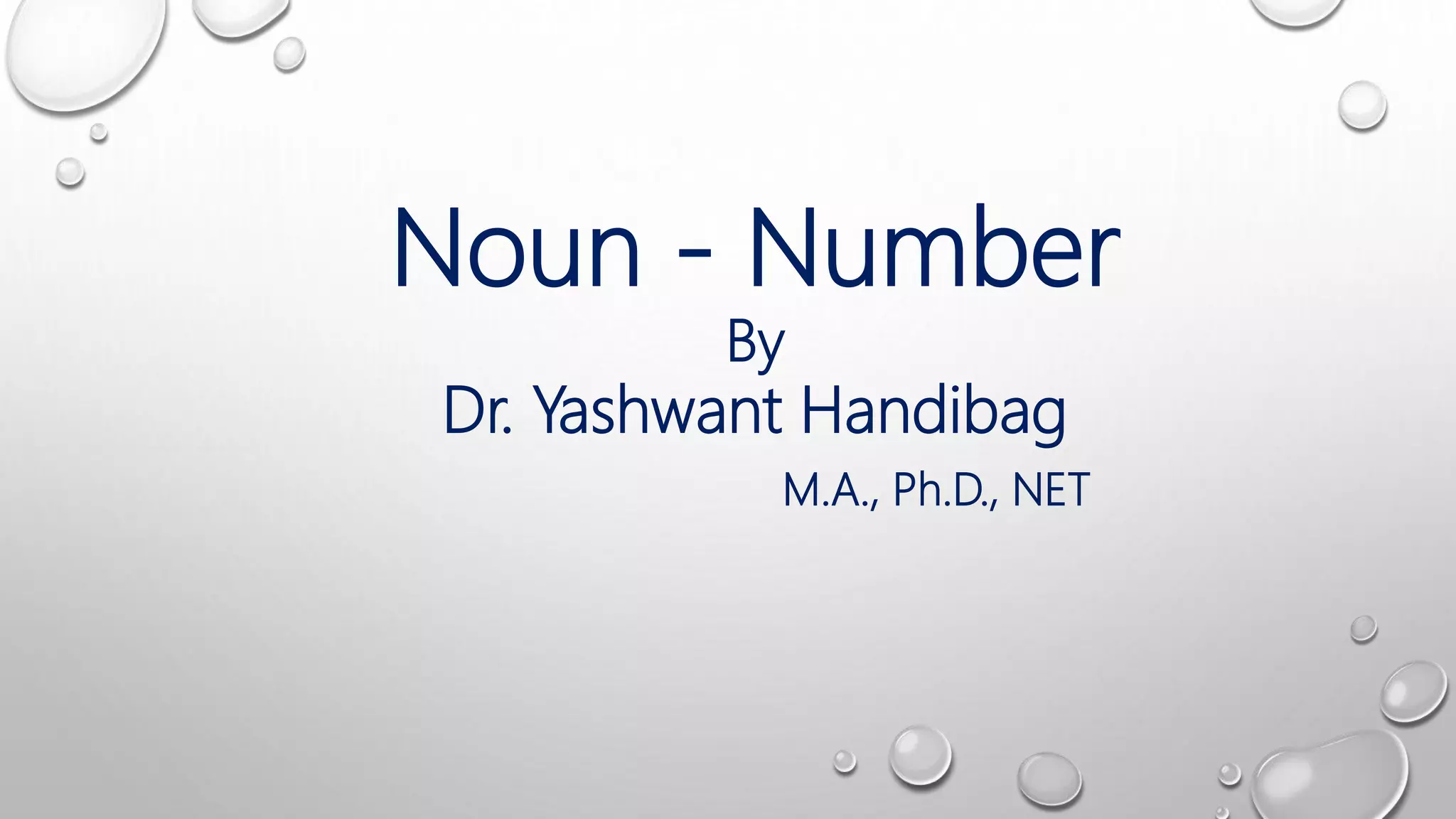 Noun - Number | PPTX