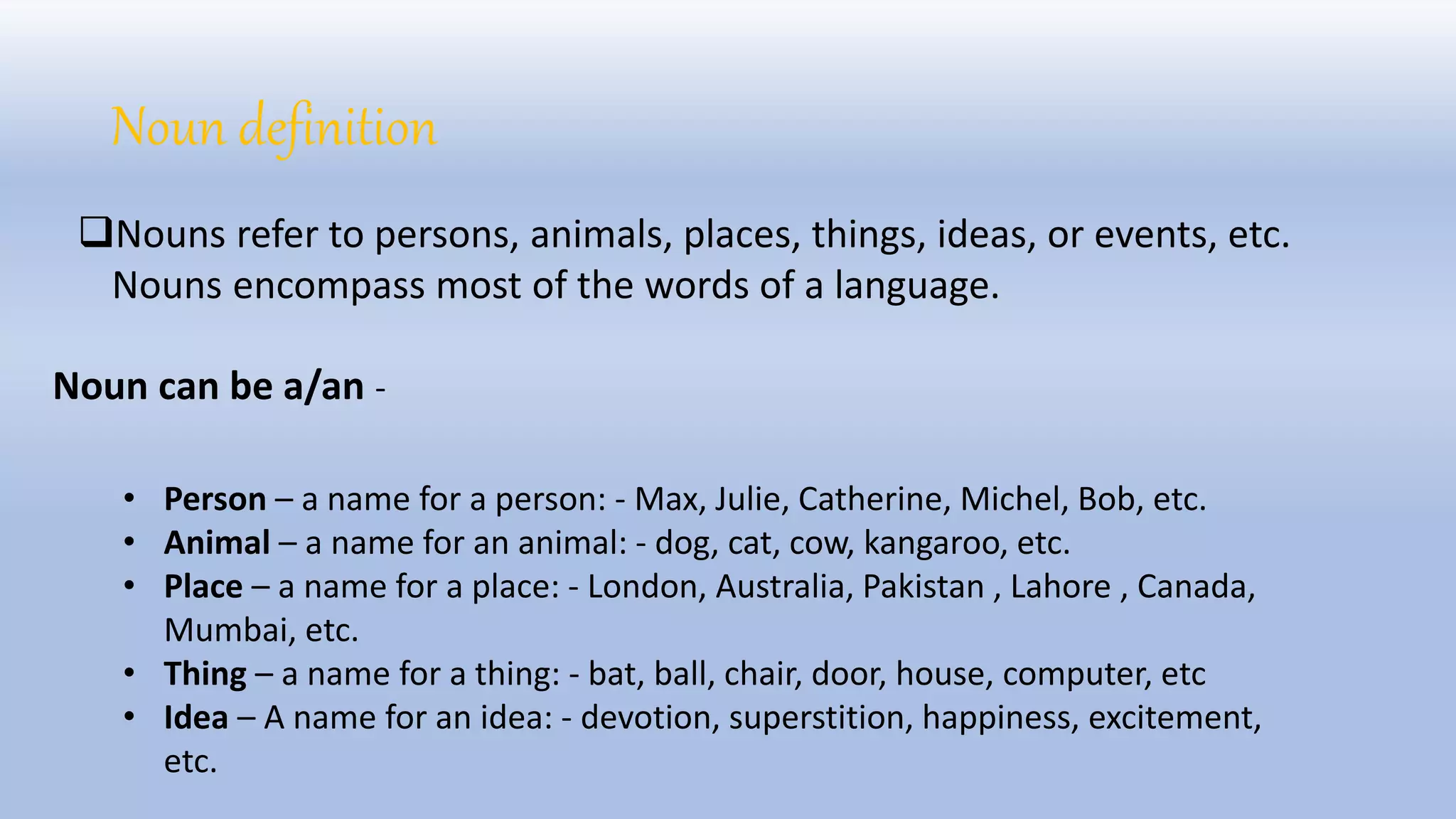 Noun and its types | PPTX