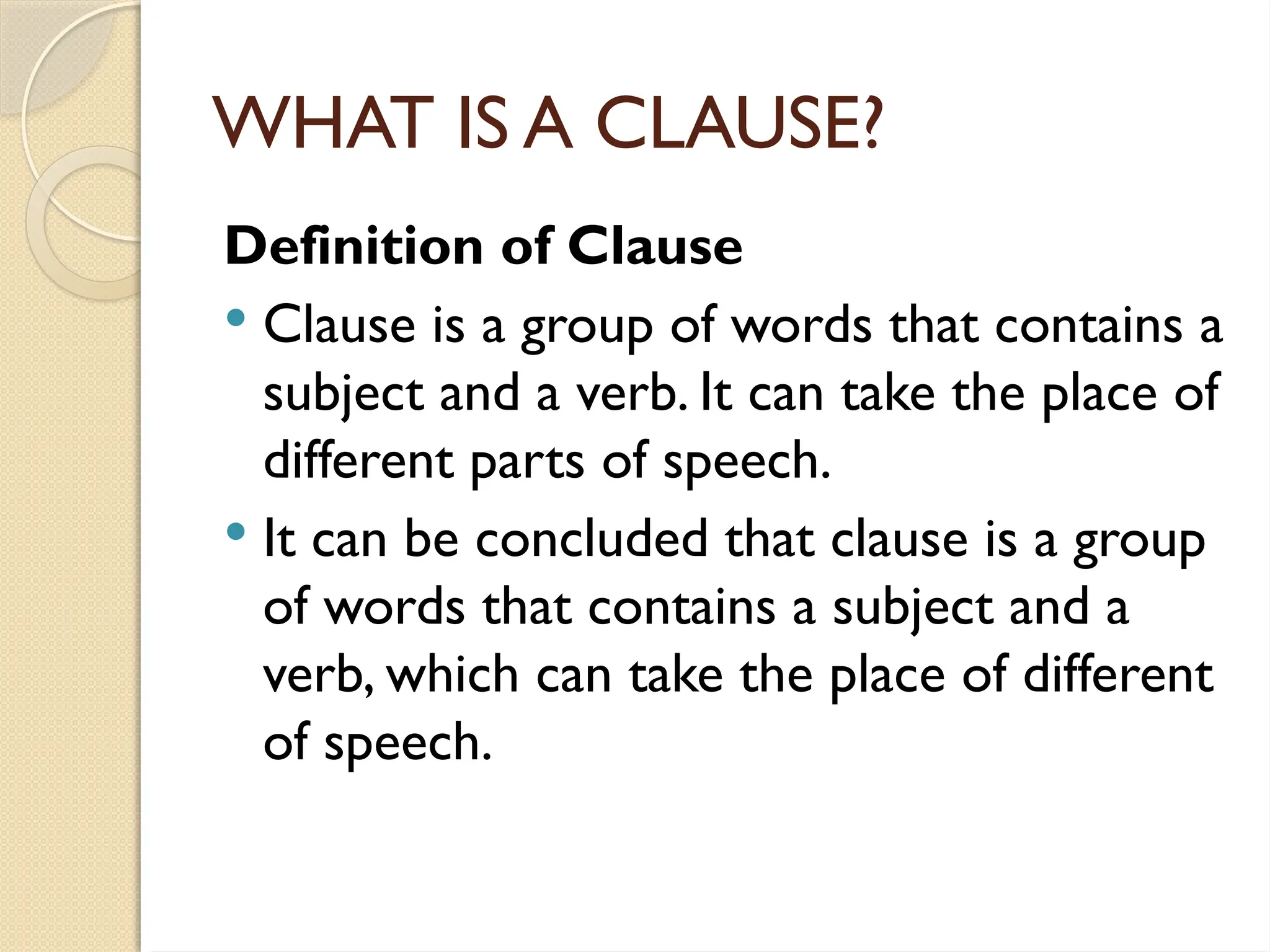 Grammar: Power Point Slides of Noun Clause | PPTX