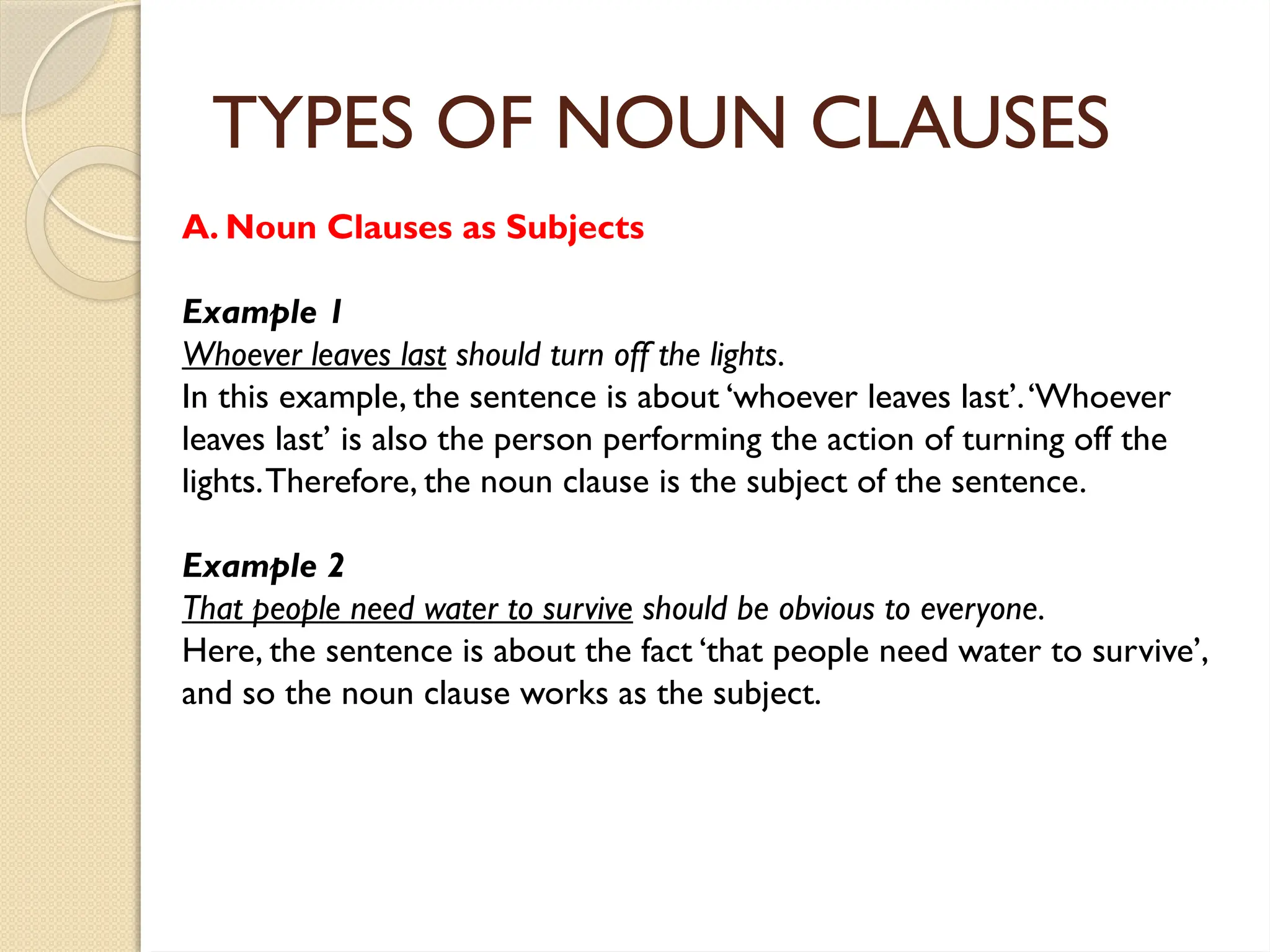 Grammar: Power Point Slides of Noun Clause | PPT