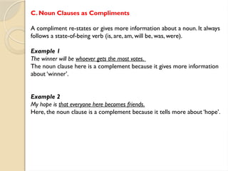 Grammar: Power Point Slides of Noun Clause | PPT