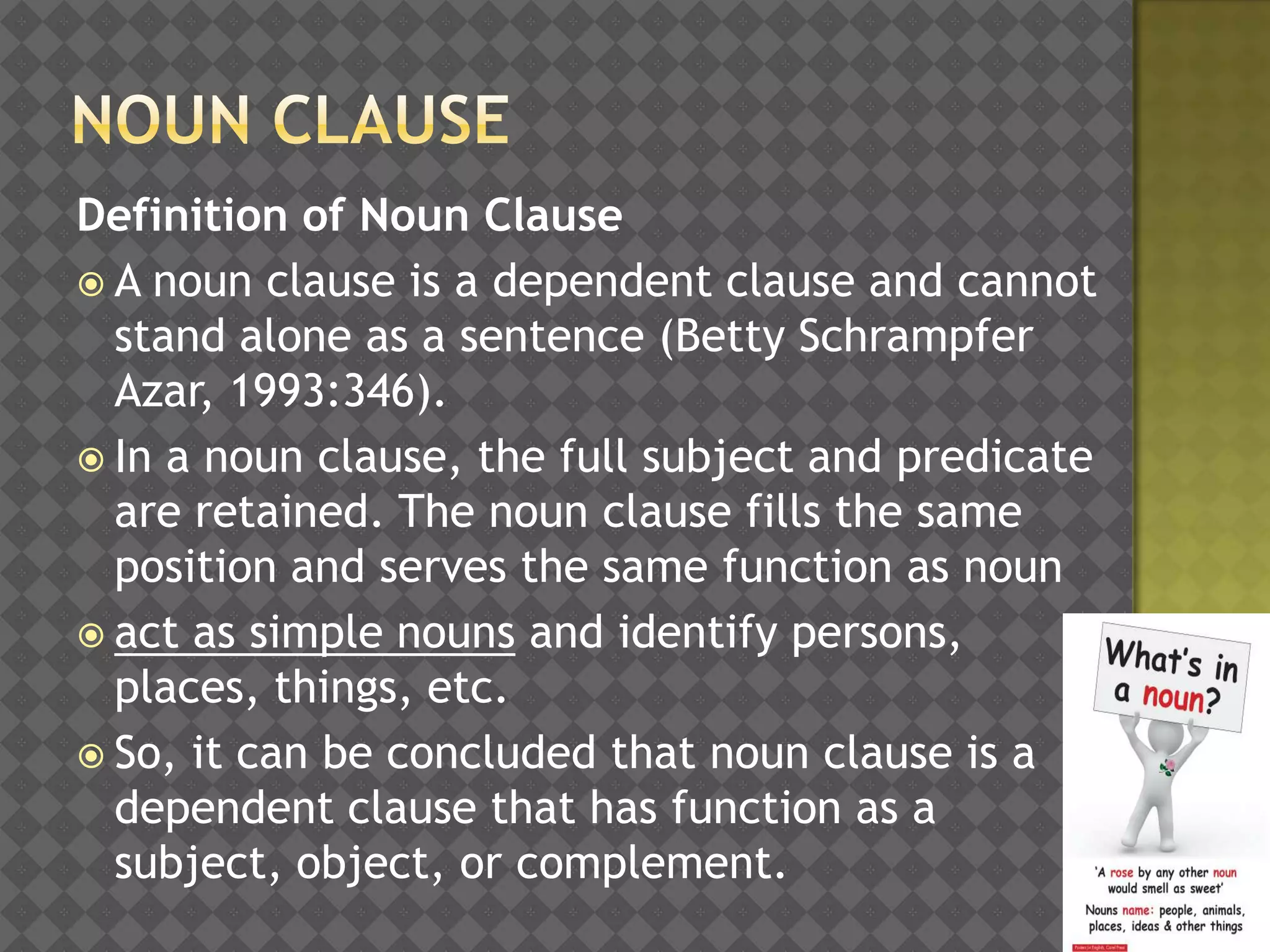 Noun clause functions | PPTX