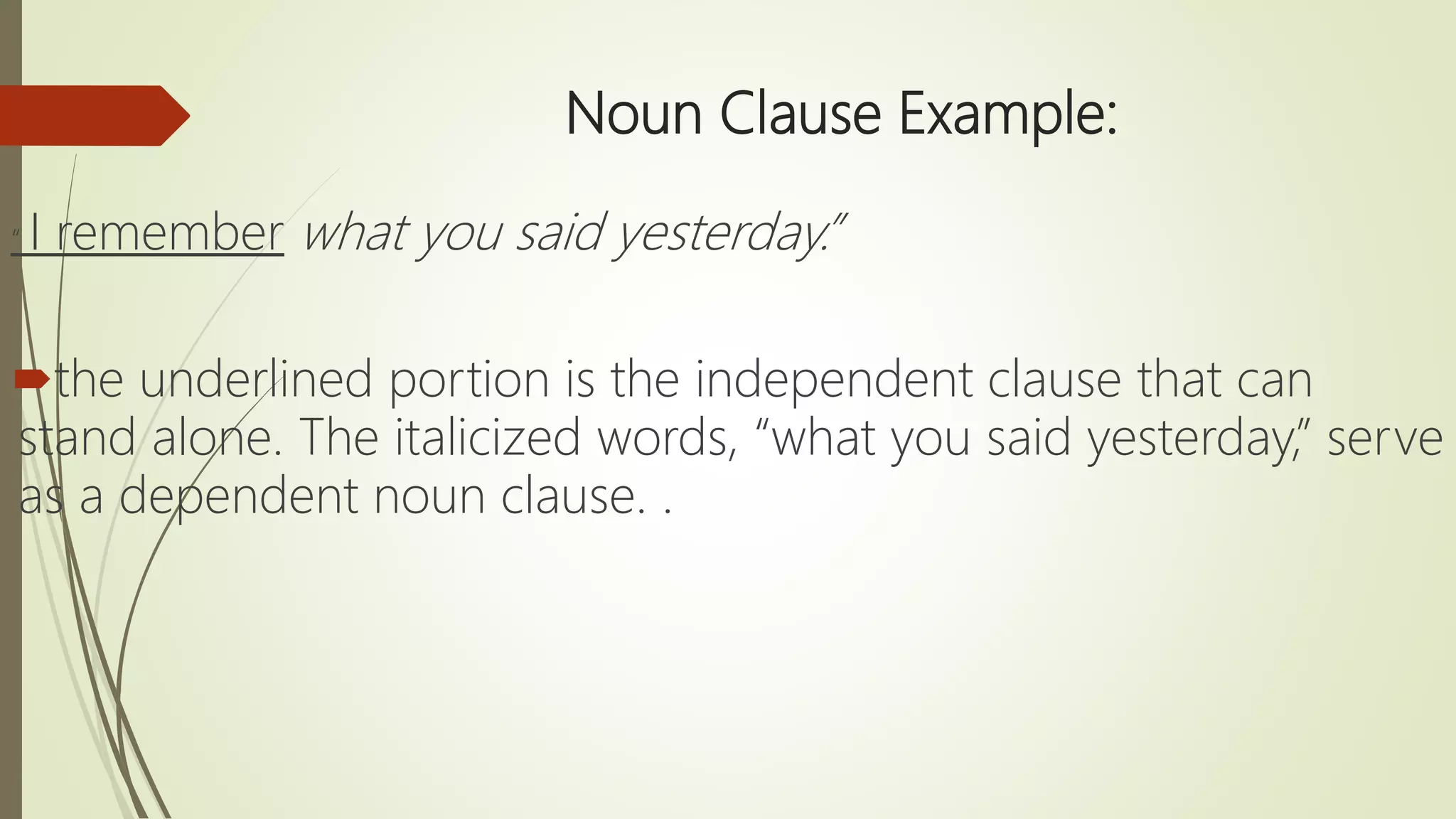 Noun clause presentation mssl | PPTX | Law