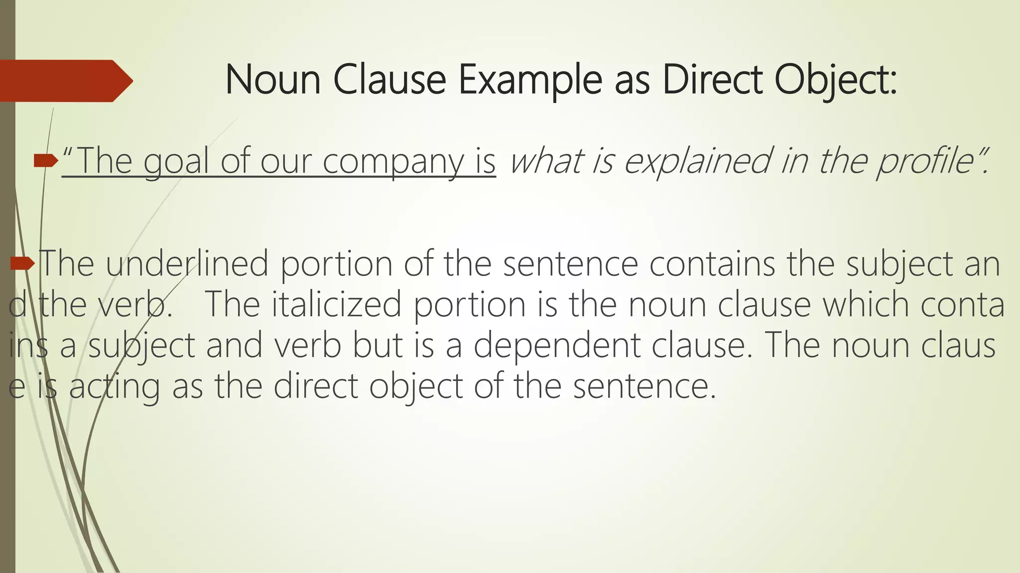 Noun clause presentation mssl | PPTX | Law