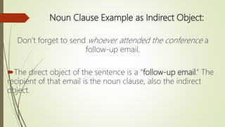 Noun clause presentation mssl | PPTX | Law