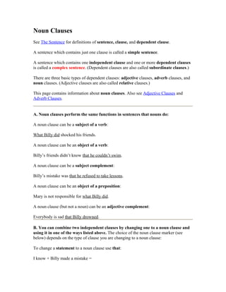 Noun clauses | DOC