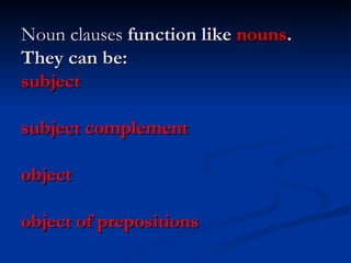 Noun clauses | PPT