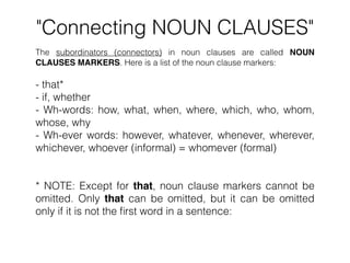 Noun clauses | KEY