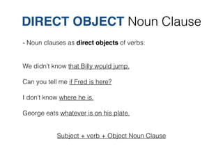Noun clauses | KEY