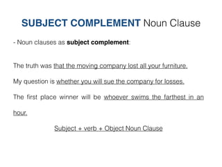 Noun clauses | KEY