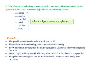 Noun clauses by saing saoraksa សាំង សៅរក្សា | PPT