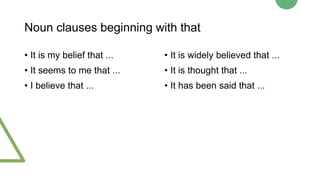 (English Grammar) Writing - Noun clauses | PPT