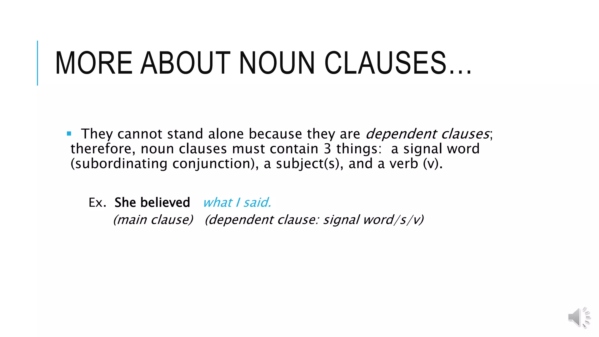 Introduction to Noun Clauses | PPTX