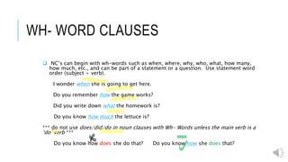 Introduction to Noun Clauses | PPTX