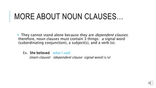 Introduction to Noun Clauses | PPTX