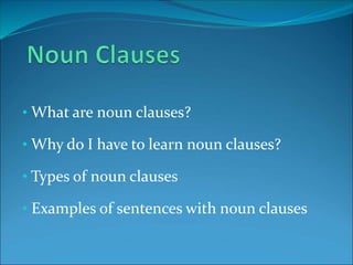 Noun_Clauses_Part, bibliography for the TOEFL.ppt