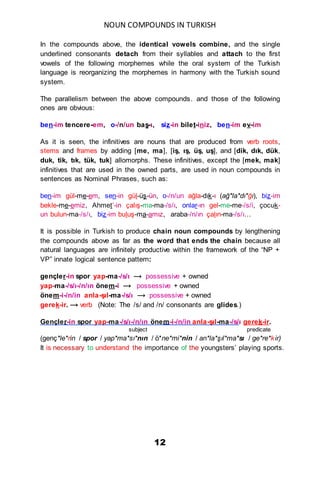 Noun compounds in turkish | DOCX | Chemistry | Science