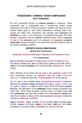 Noun compounds in turkish | DOCX | Chemistry | Science