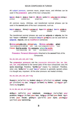 Noun compounds in turkish | DOCX | Chemistry | Science